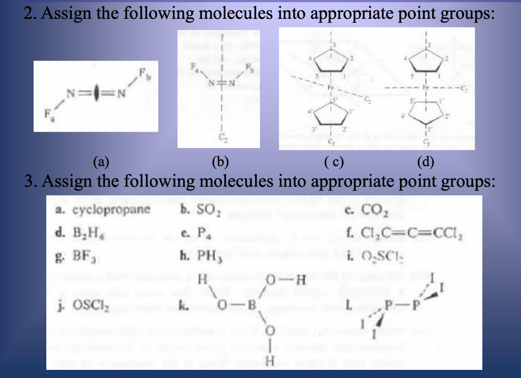 Solved 2. Assign the following molecules into appropriate | Chegg.com