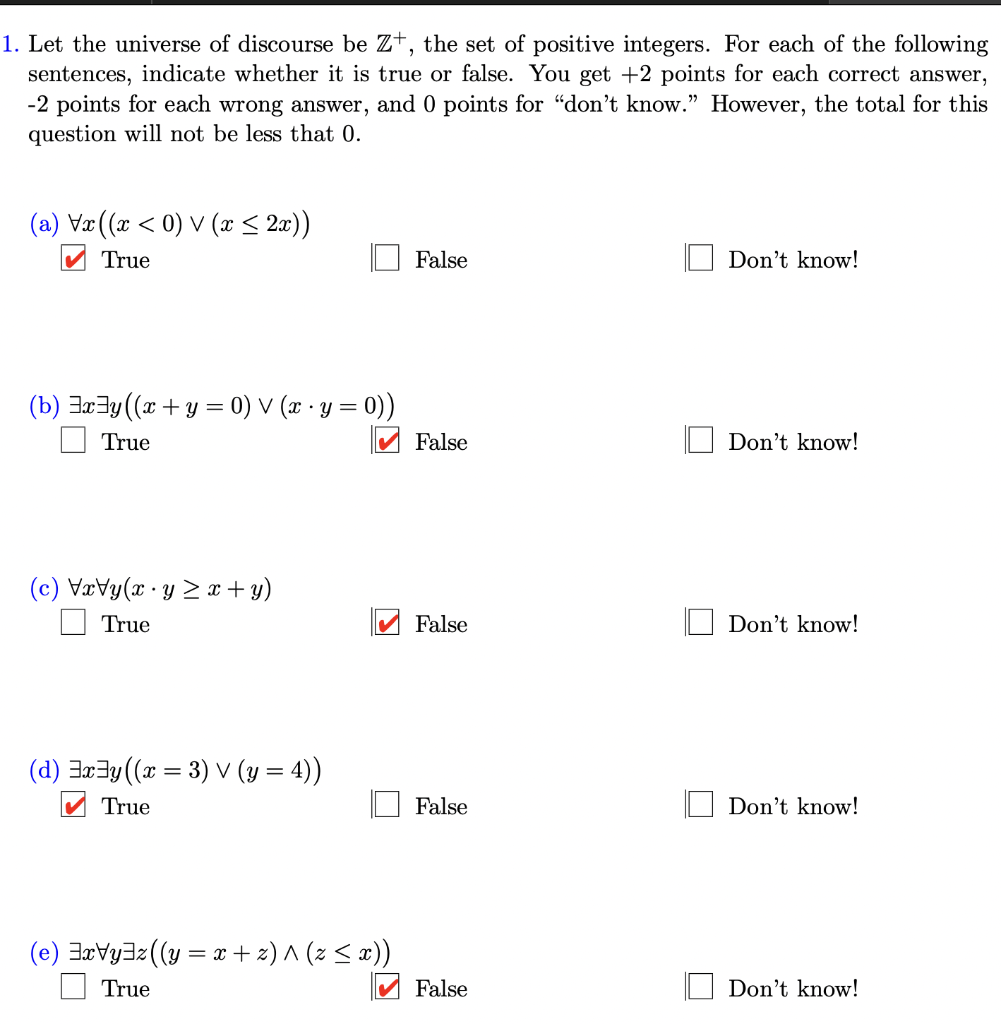 Solved 1. Let the universe of discourse be Z+, the set of | Chegg.com