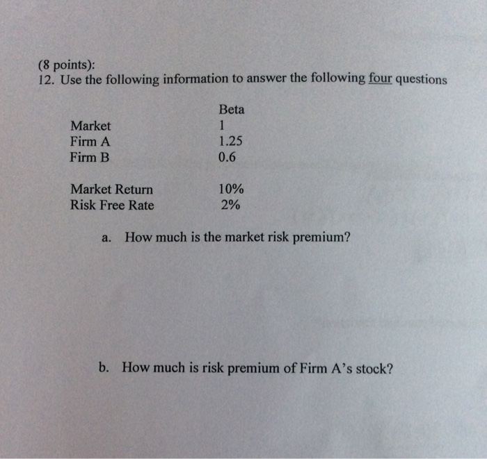 Solved Use the following information to answer the following | Chegg.com Solved Use the following information to answer the following | Chegg.com