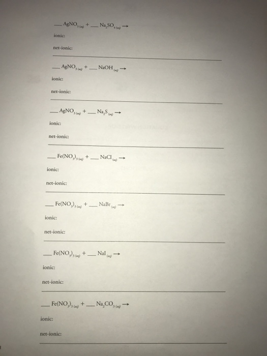 Solved EQUATION WRITE-UP Write molecular, ionic, and | Chegg.com
