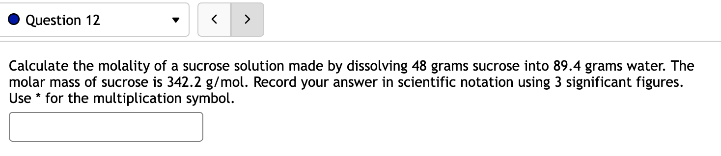 Solved Calculate the molality of a sucrose solution made by | Chegg.com
