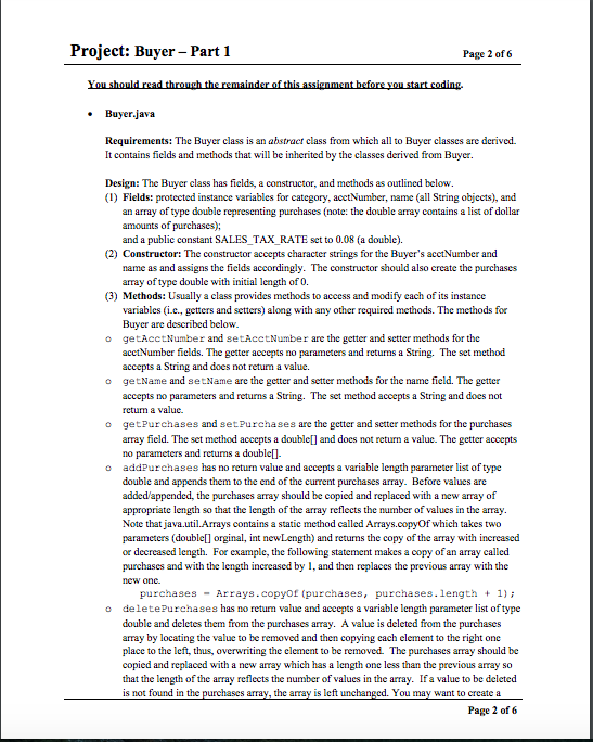 Project: Buyer - Part 1 Page 1 of 6 Deliverables Your | Chegg.com