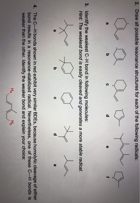 Solved Draw all possible resonance structures for each of | Chegg.com