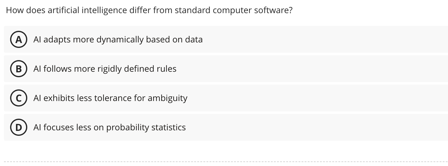 Solved How does artificial intelligence differ from standard | Chegg.com