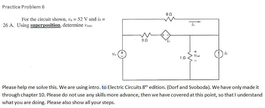 Solved Practice Problem 6 For the circuit shown, va 52 V and | Chegg.com