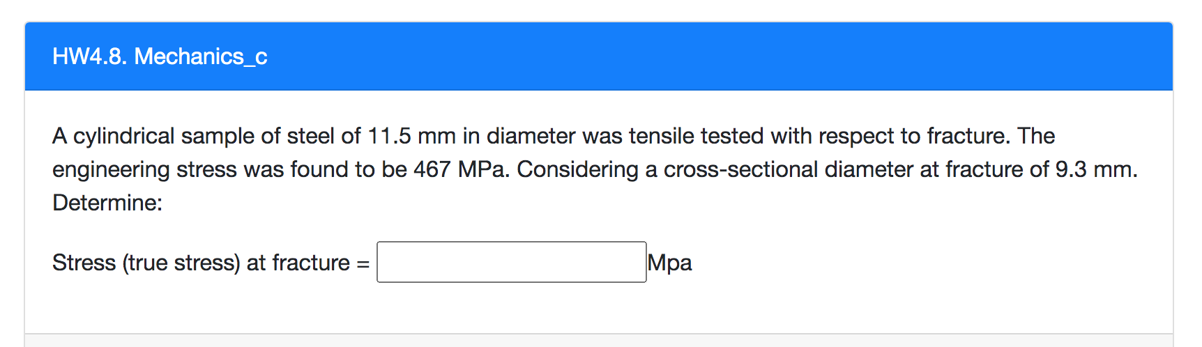 Solved HW4.8. Mechanics_C A cylindrical sample of steel of | Chegg.com