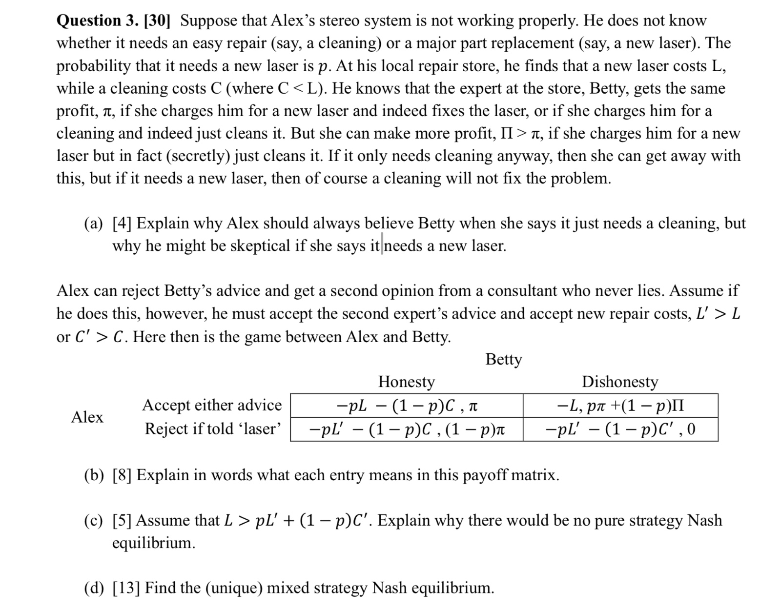 Solved Question 3. [30] ﻿Suppose that Alex's stereo system | Chegg.com