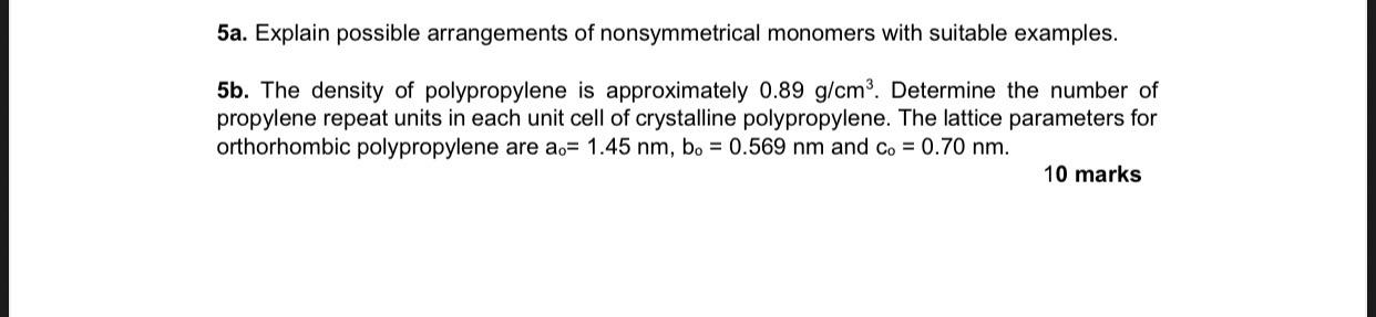 Solved 5a. Explain possible arrangements of nonsymmetrical | Chegg.com