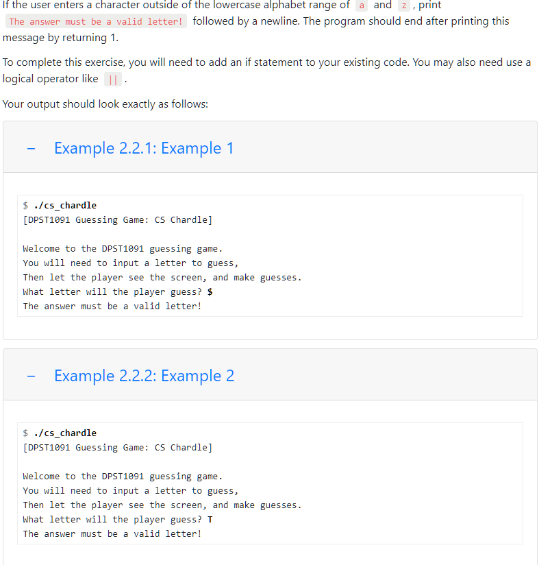 Solved If the user enters a character outside of the | Chegg.com