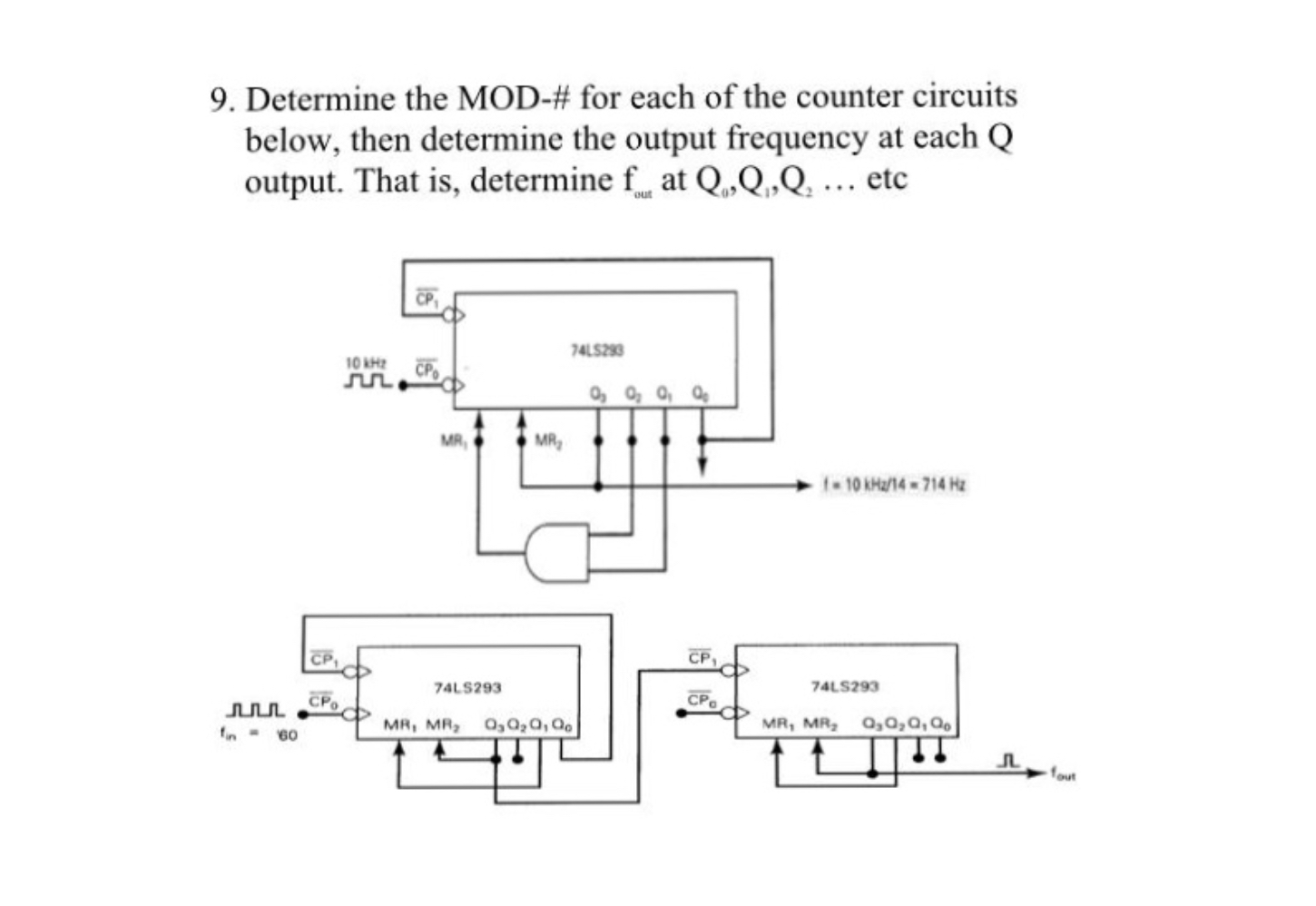 Solved 9. Determine the MOD-# for each of the counter | Chegg.com