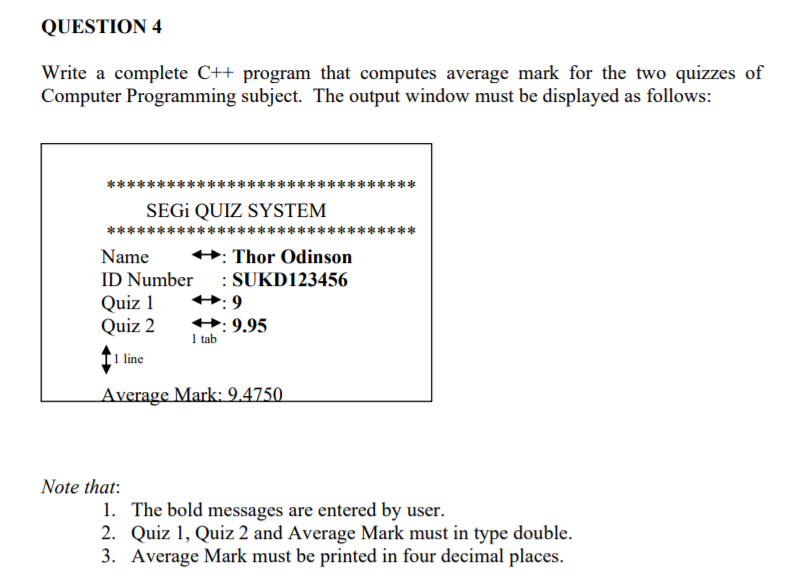 Solved IMPORTANT NOTES: 1. The bold messages are entered by | Chegg.com