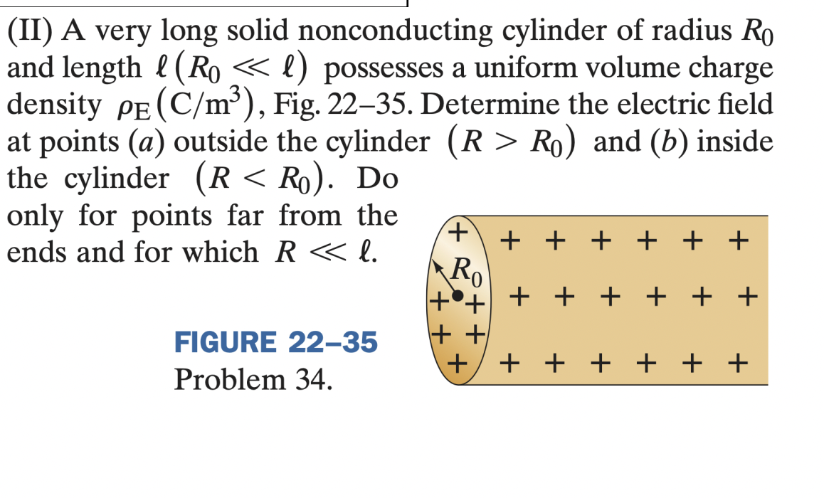 Solved (II) A very long solid nonconducting cylinder of | Chegg.com