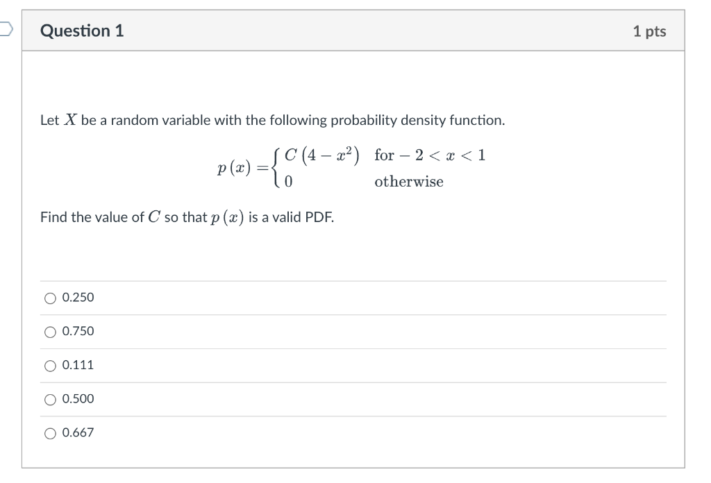 Solved Let X be a random variable with the following | Chegg.com