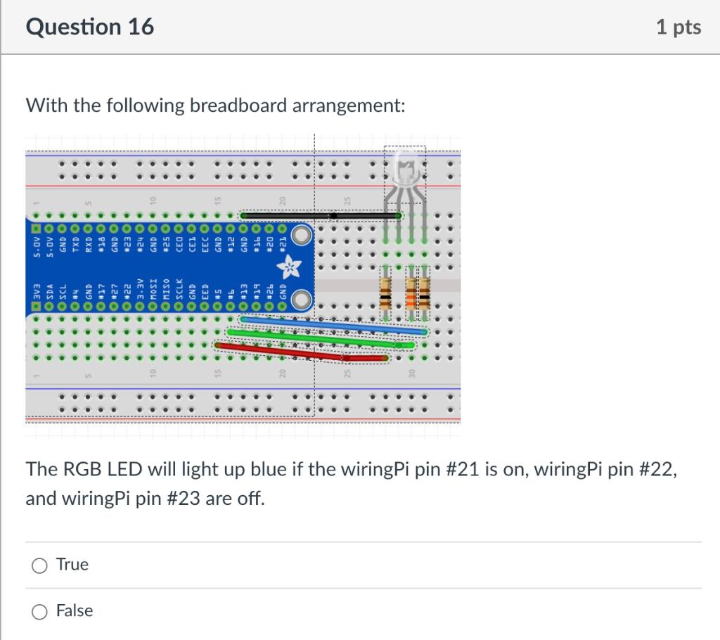 Solved With the following breadboard arrangement: The RGB | Chegg.com