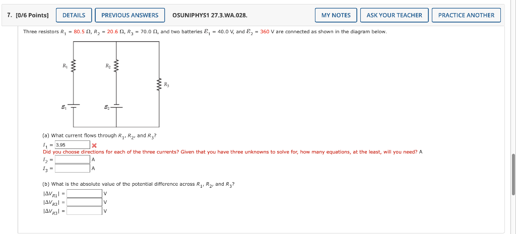 Solved 7. [0/6 Points] DETAILS PREVIOUS ANSWERS OSUNIPHYS1 | Chegg.com