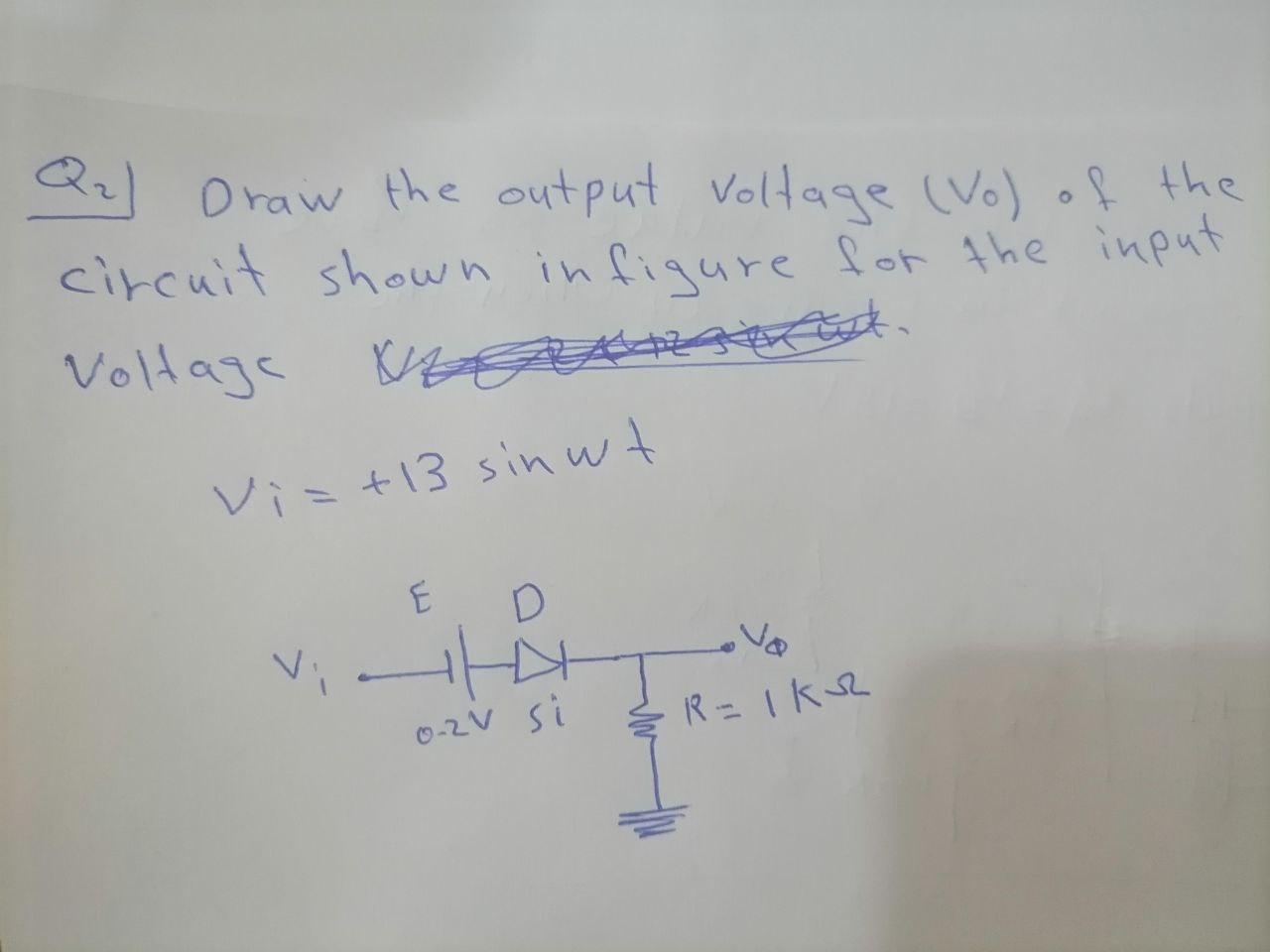 Solved Qa) Draw the output voltage (Vo) of the circuit shown | Chegg.com