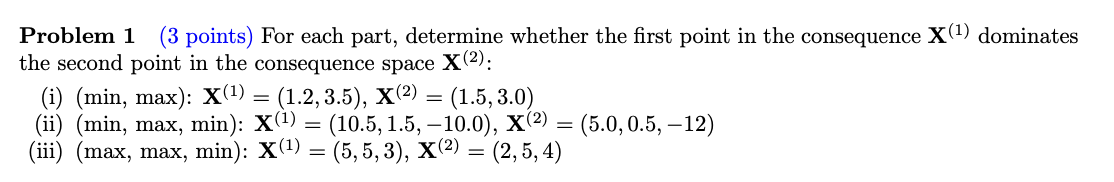Solved Problem 1 3 Points For Each Part Determine Whether 