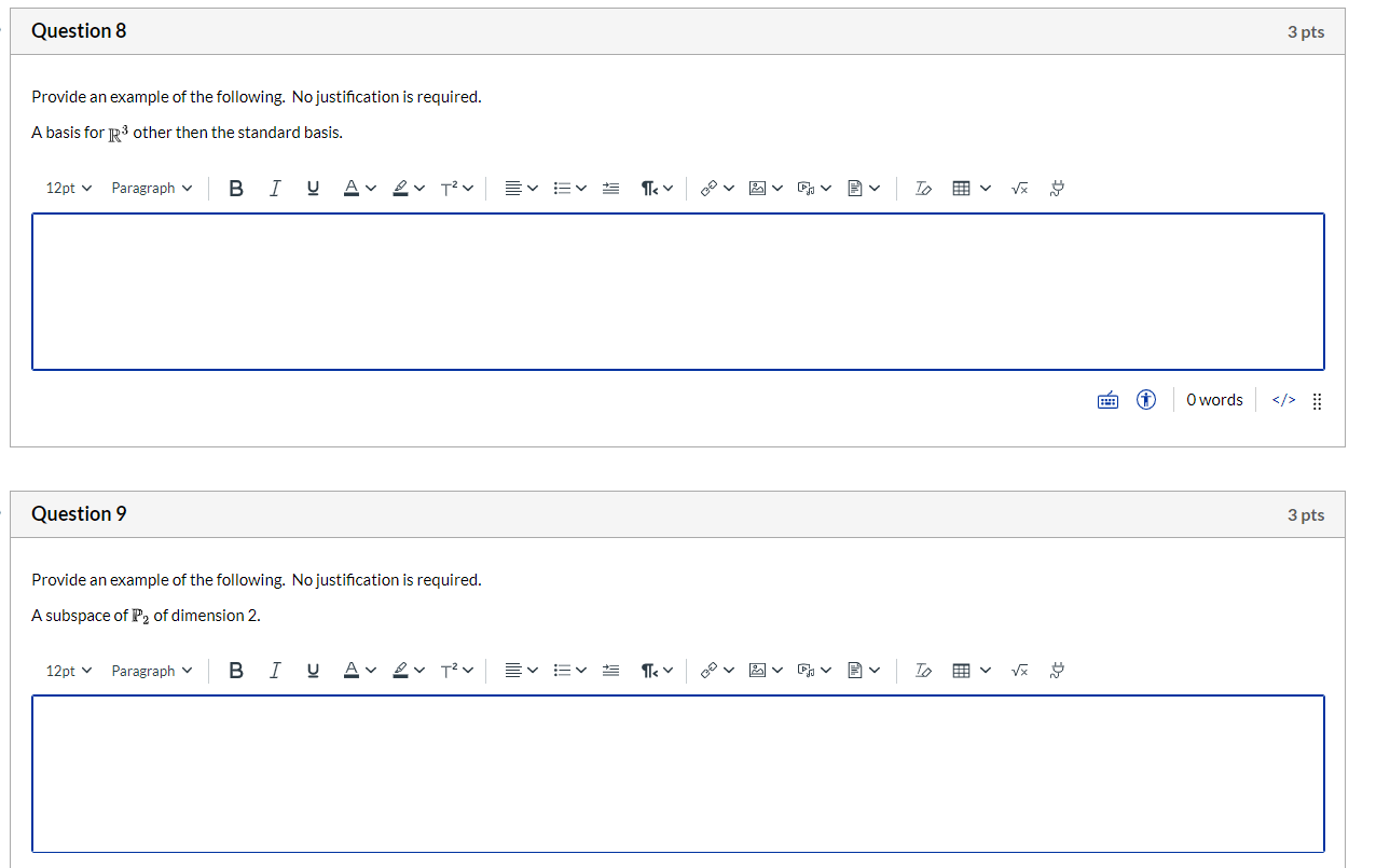 Solved Question 8 3 pts Provide an example of the following. | Chegg.com