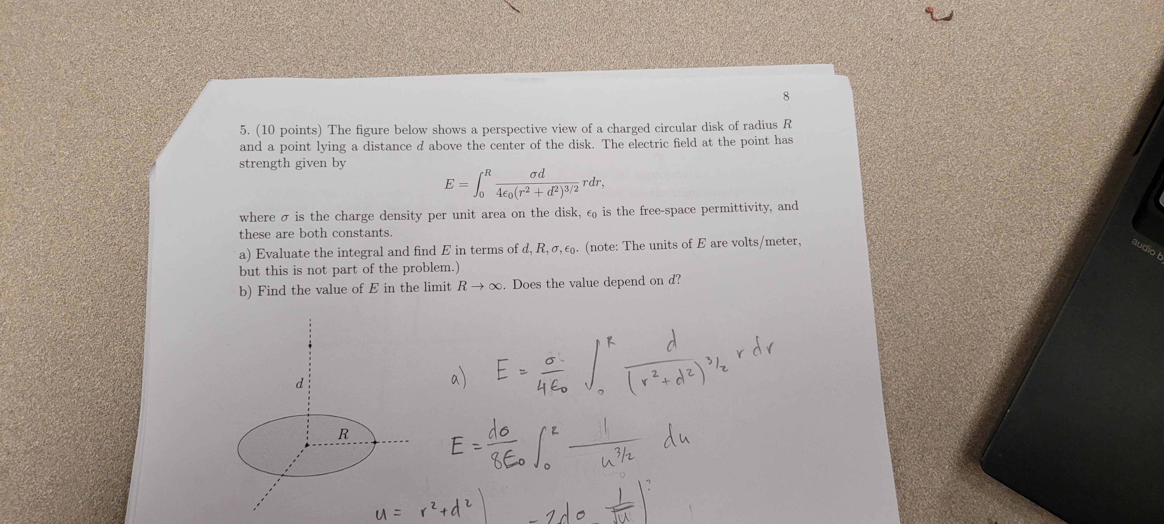 Solved 5. (10 points) The figure below shows a perspective | Chegg.com