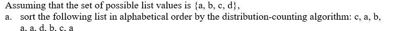 Solved C, Assuming that the set of possible list values is | Chegg.com