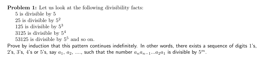 Solved Problem 1: Let us look at the following divisibility | Chegg.com