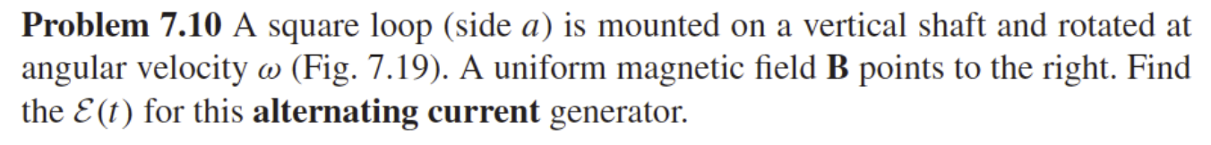 Solved Problem 7.10 A square loop (side a) is mounted on a | Chegg.com