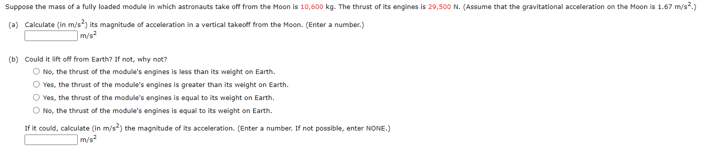 Solved (a) Calculate (in m/s2 ) its magnitude of | Chegg.com