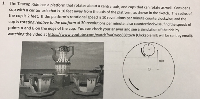 Solved The Teacup Ride has a platform that rotates about a | Chegg.com