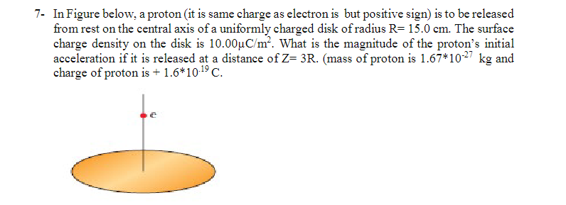 Solved 7- ﻿In Figure below, a proton (it is same charge as | Chegg.com