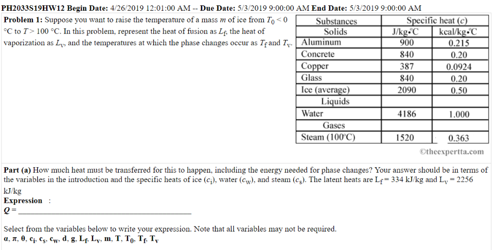 Solved PH2033S19HW12 Begin Date: 4/26/2019 12:01:00 AM - - | Chegg.com