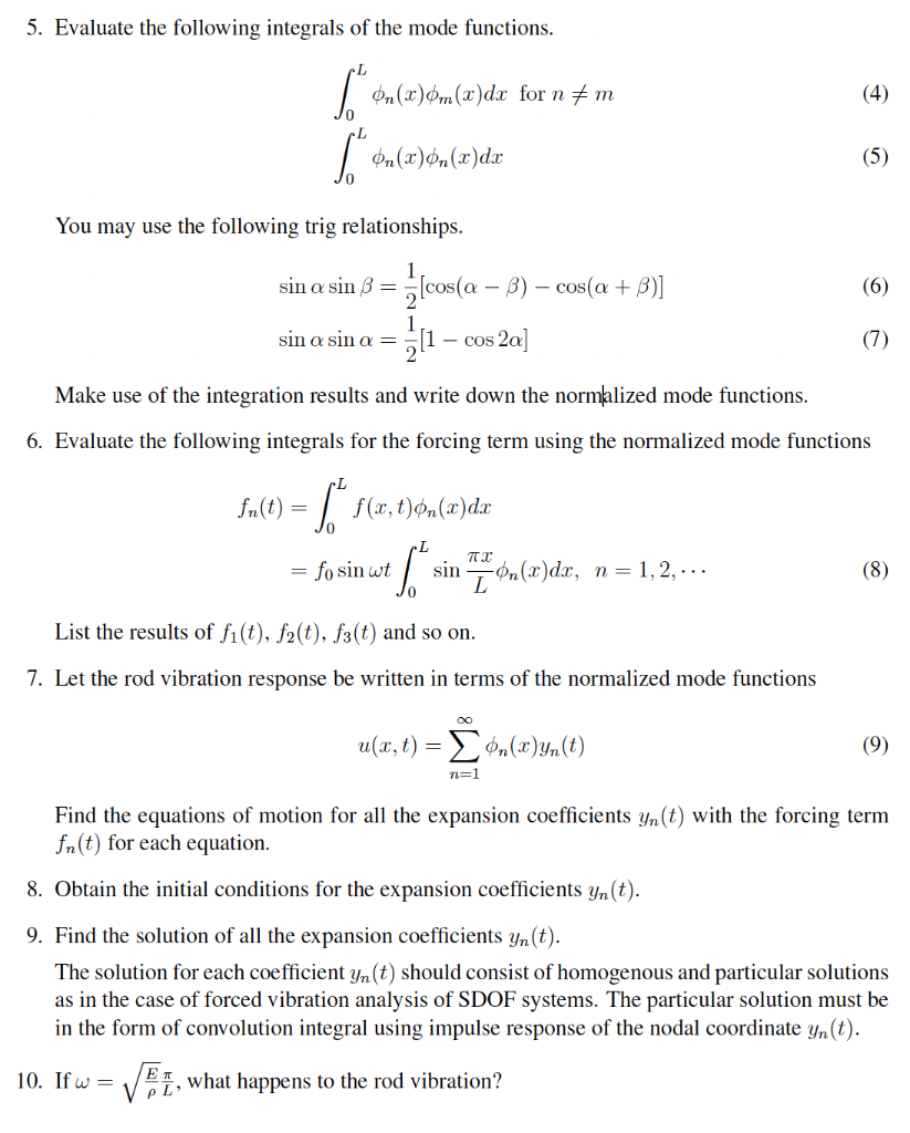 Solved Consider the vibration problem of an elastic rod. | Chegg.com
