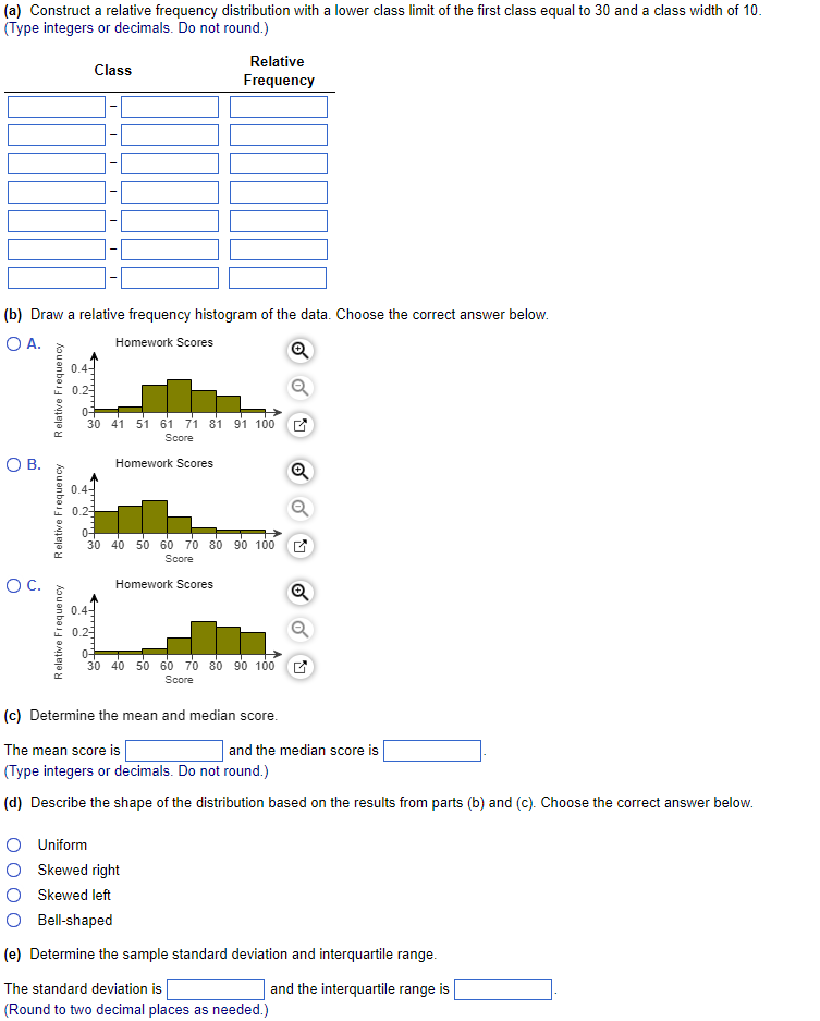 Solved (a) Construct a relative frequency distribution with | Chegg.com