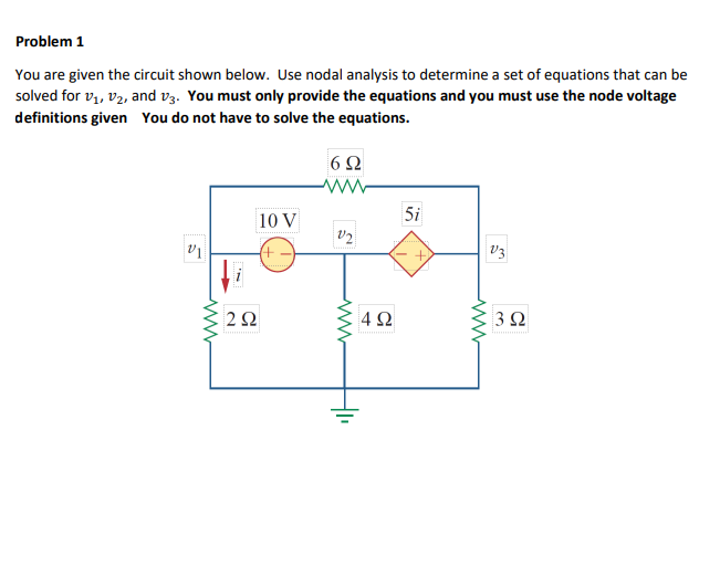 Solved You are given the circuit shown below. Use nodal | Chegg.com