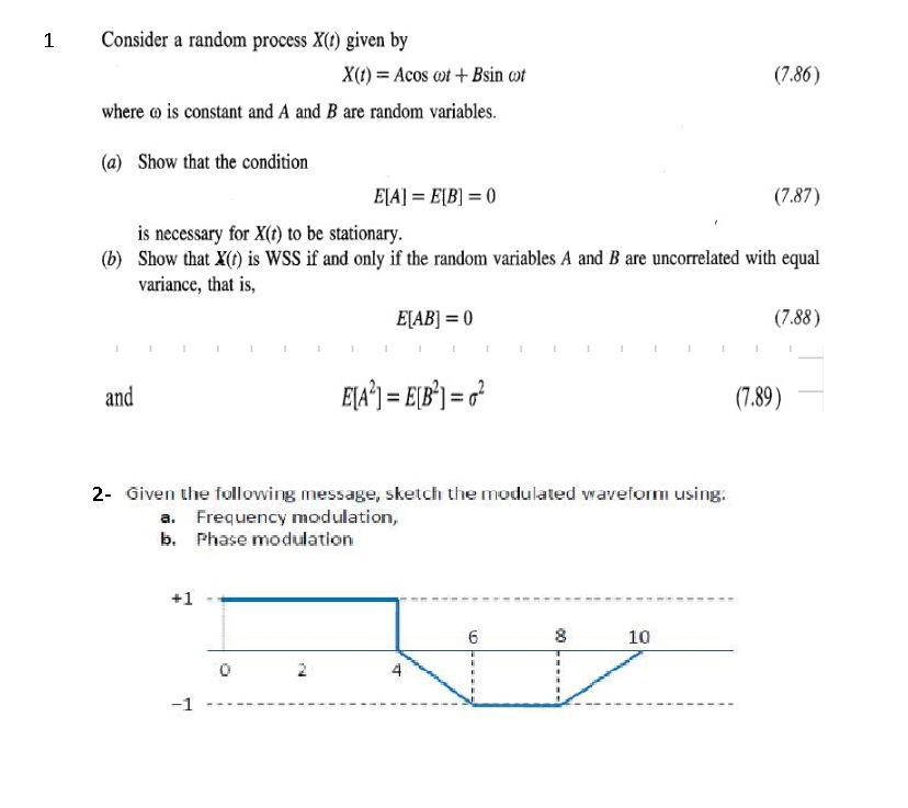 Consider a random process X(t) given by X(t) = Acos | Chegg.com