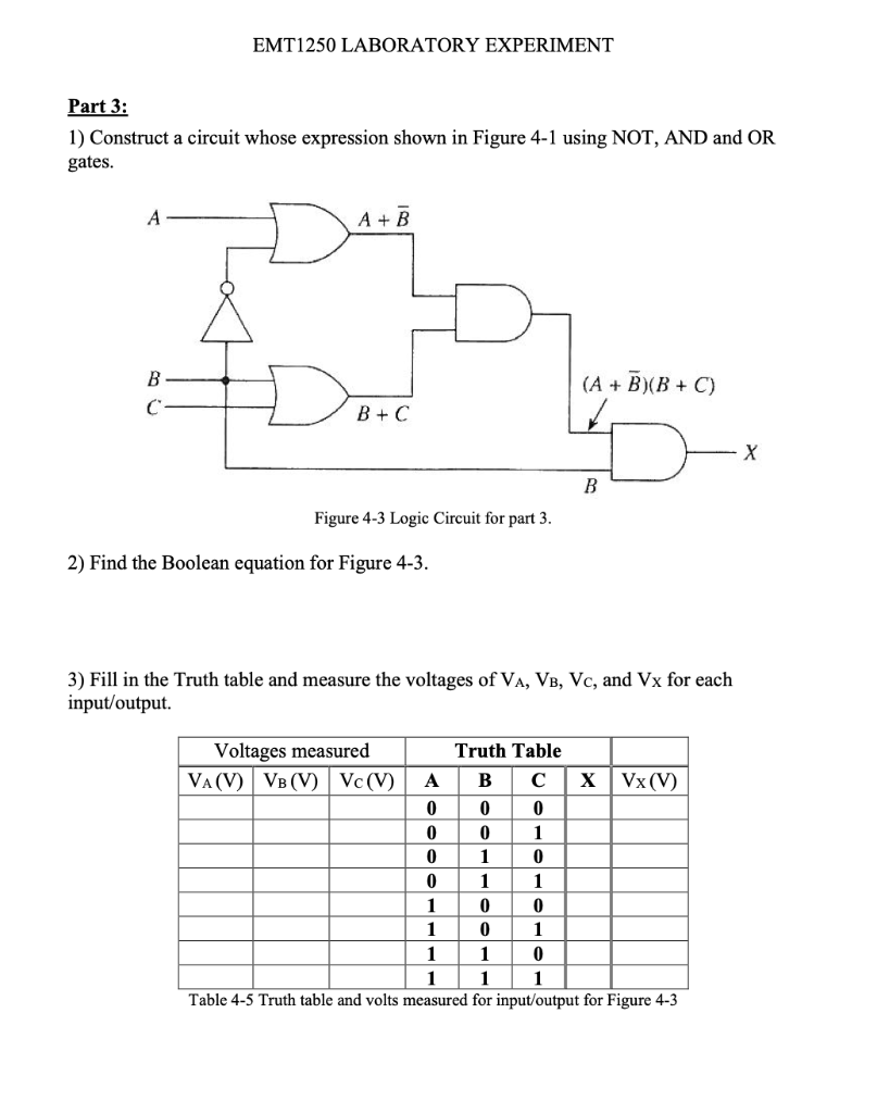 EMT1250 LABORATORY EXPERIMENT Part 3: 1) Construct a | Chegg.com