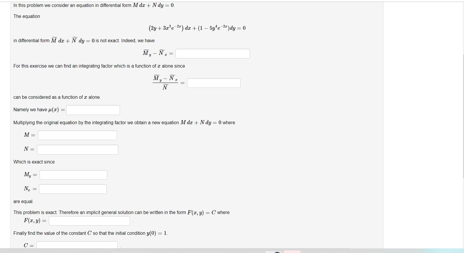 Solved In this problem we consider an equation in | Chegg.com