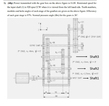 1) (6p) Power transmitted with the gear box on the | Chegg.com