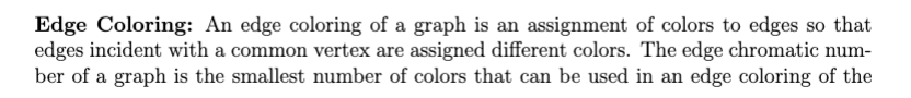 Solved Edge Coloring: An edge coloring of a graph is an | Chegg.com