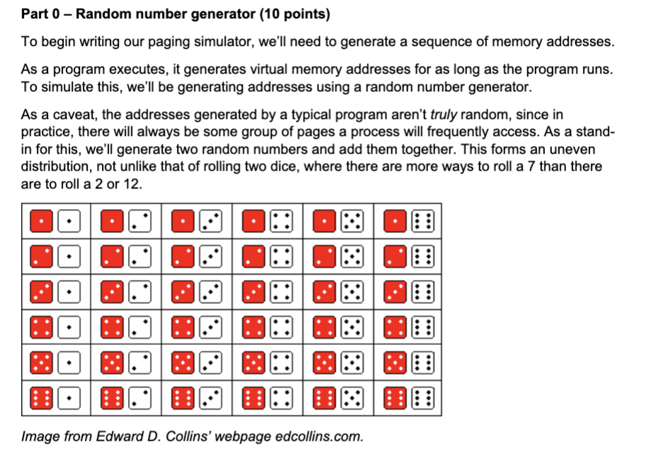 Solved Part 0 - ﻿Random number generator (10 ﻿points)To | Chegg.com