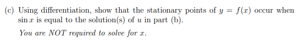 Solved Let f(x)=(2sinx−1)cosx and consider the curve y=f(x) | Chegg.com