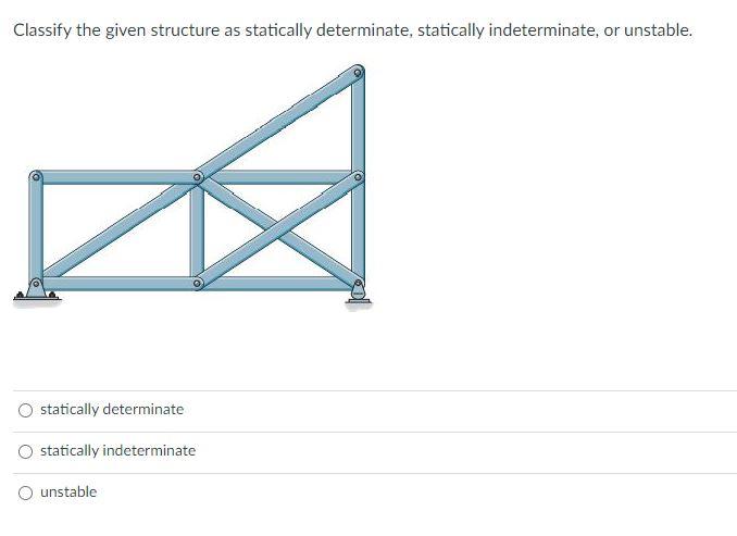 Solved Classify the given structure as statically | Chegg.com