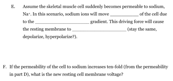 Solved A skeletal muscle cell is shown below. Assume the | Chegg.com