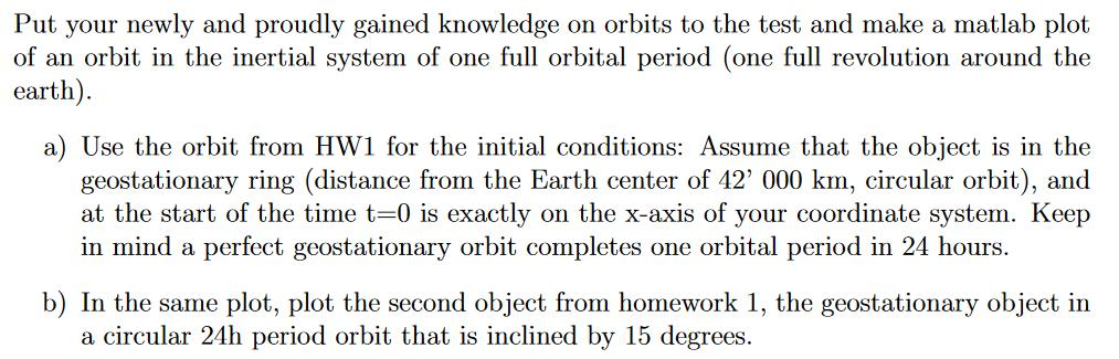 Put your newly and proudly gained knowledge on orbits | Chegg.com