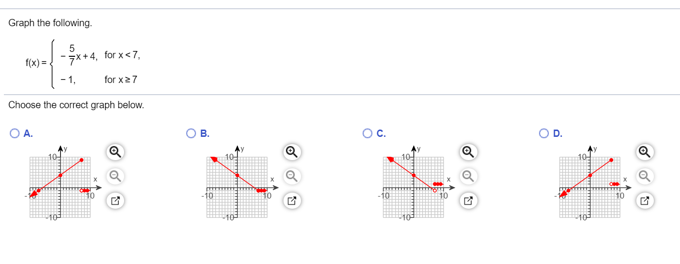 Solved Graph the following. f(x) = 7X+4, for x