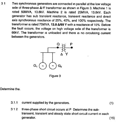 Solved 31 Two synchronous generators are connected in | Chegg.com