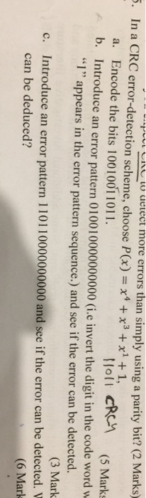 Solved pct CKC I0 etect more errors than simply using a | Chegg.com