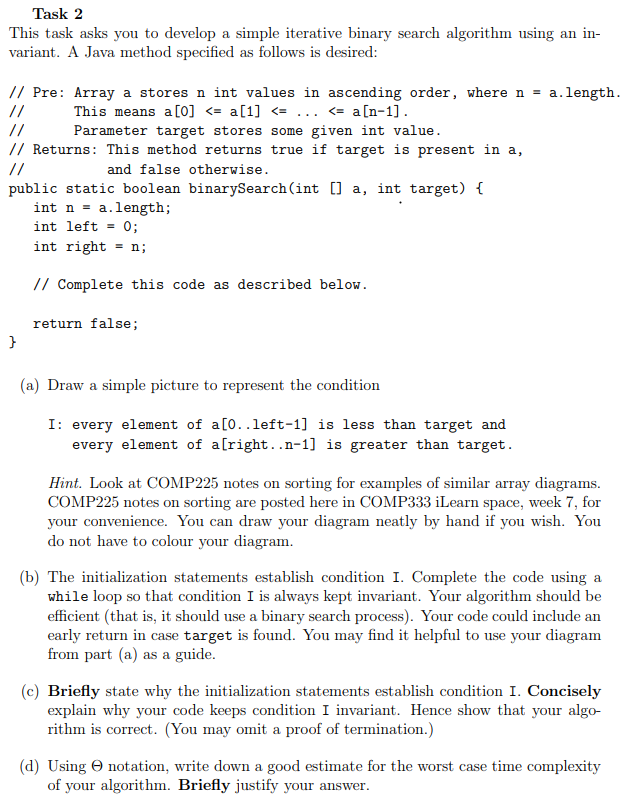 Solved Task 2 This task asks you to develop a simple | Chegg.com