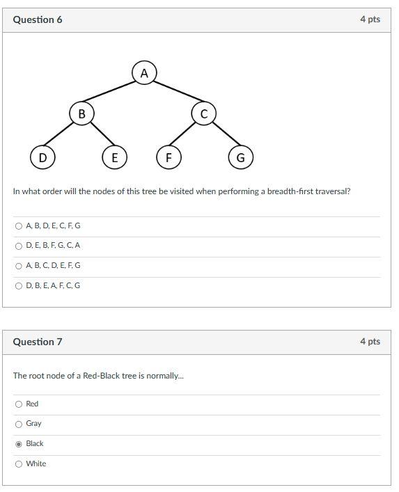 Solved In what order will the nodes of this tree be visited | Chegg.com