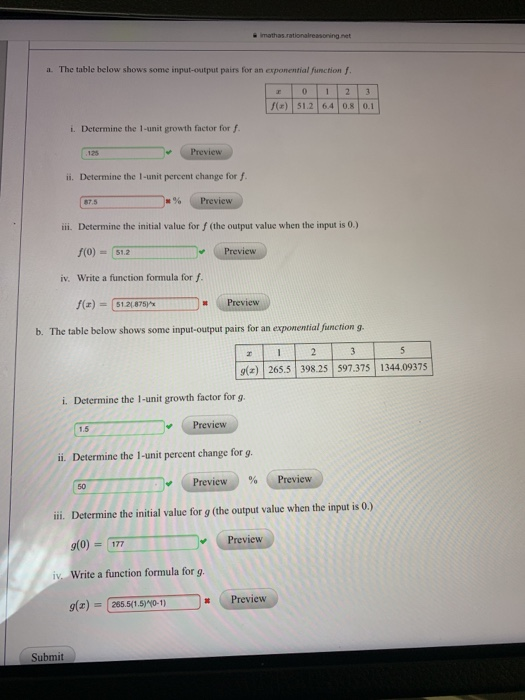 Solved a imathas.rationalreasoning net The table below shows | Chegg.com