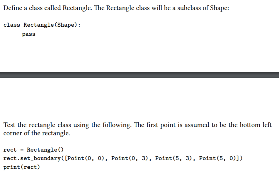 Solved Define a class called Rectangle. The Rectangle class | Chegg.com
